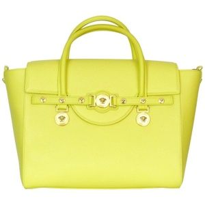 Versace | Bags | Versace Leather Large Signature Tote Bag Yellow | Poshmark